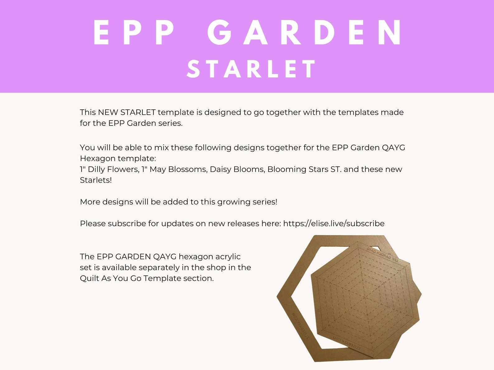 Starlet - English Paper Piecing - EPP - Paper Pieces - Acrylic ...