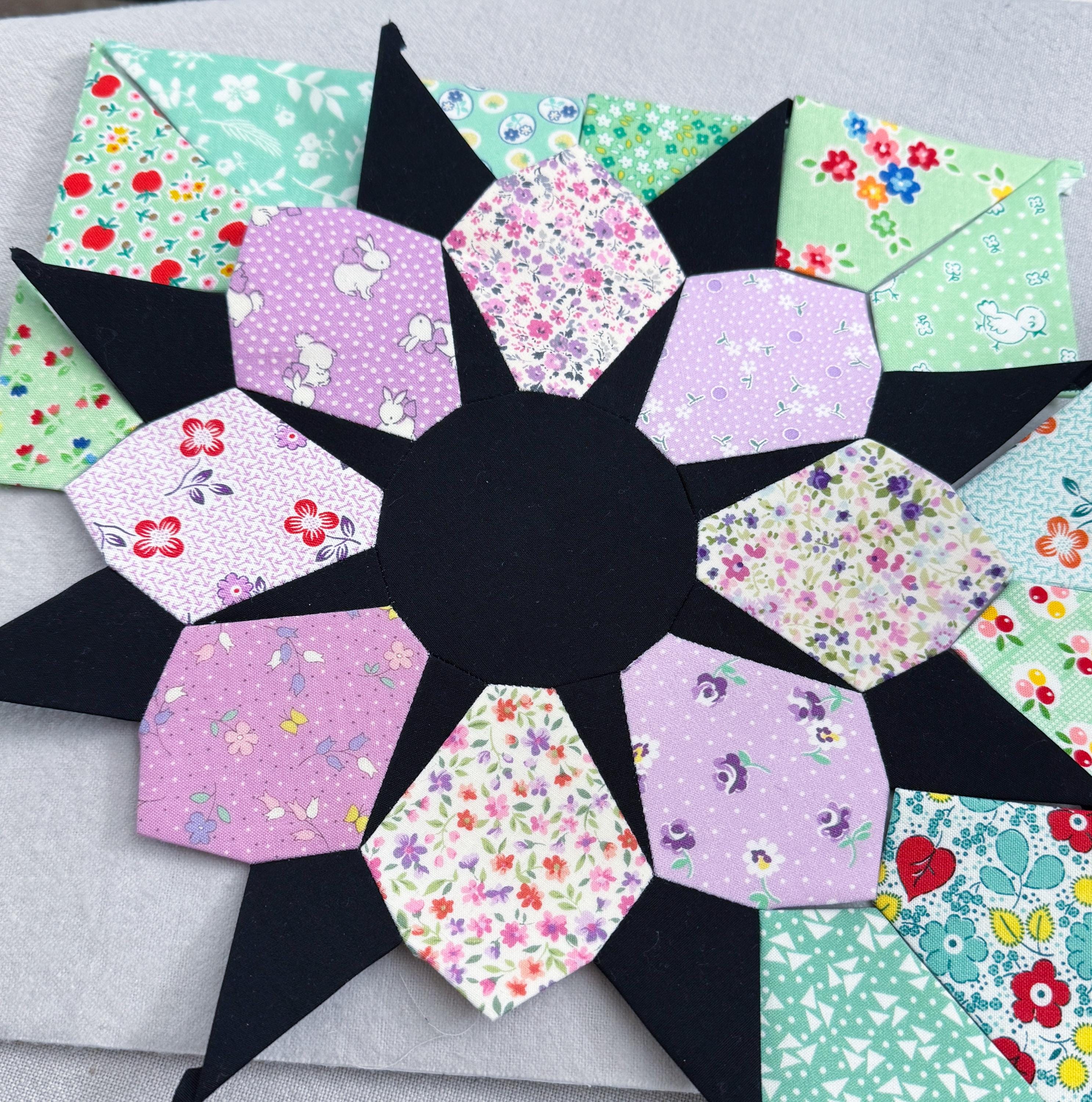 Morning Glory EPP Quilt Block - Paper Pieces, Acrylic Templates ...
