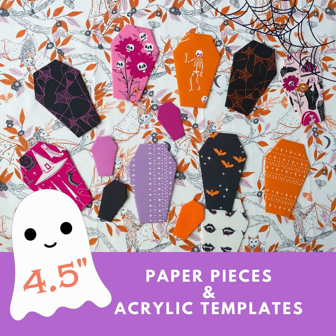 4.5 Inch Coffin Paper Pieces and Acrylic Templates English Paper ...