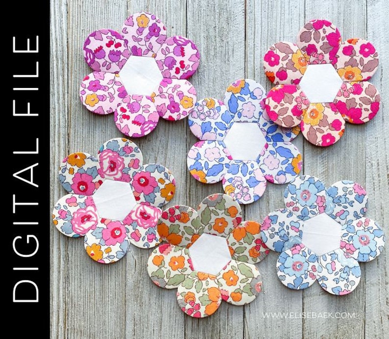 Dilly Flowers 1 - English Paper Piecing - EPP - Paper Templates - 3 ...