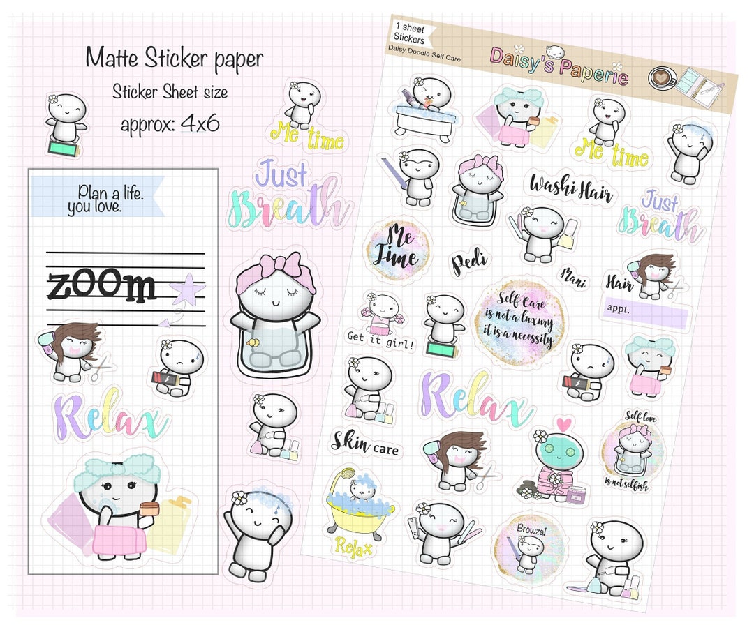 Self Care Emoti Planner Stickers Perfect for Planning and Journaling ...