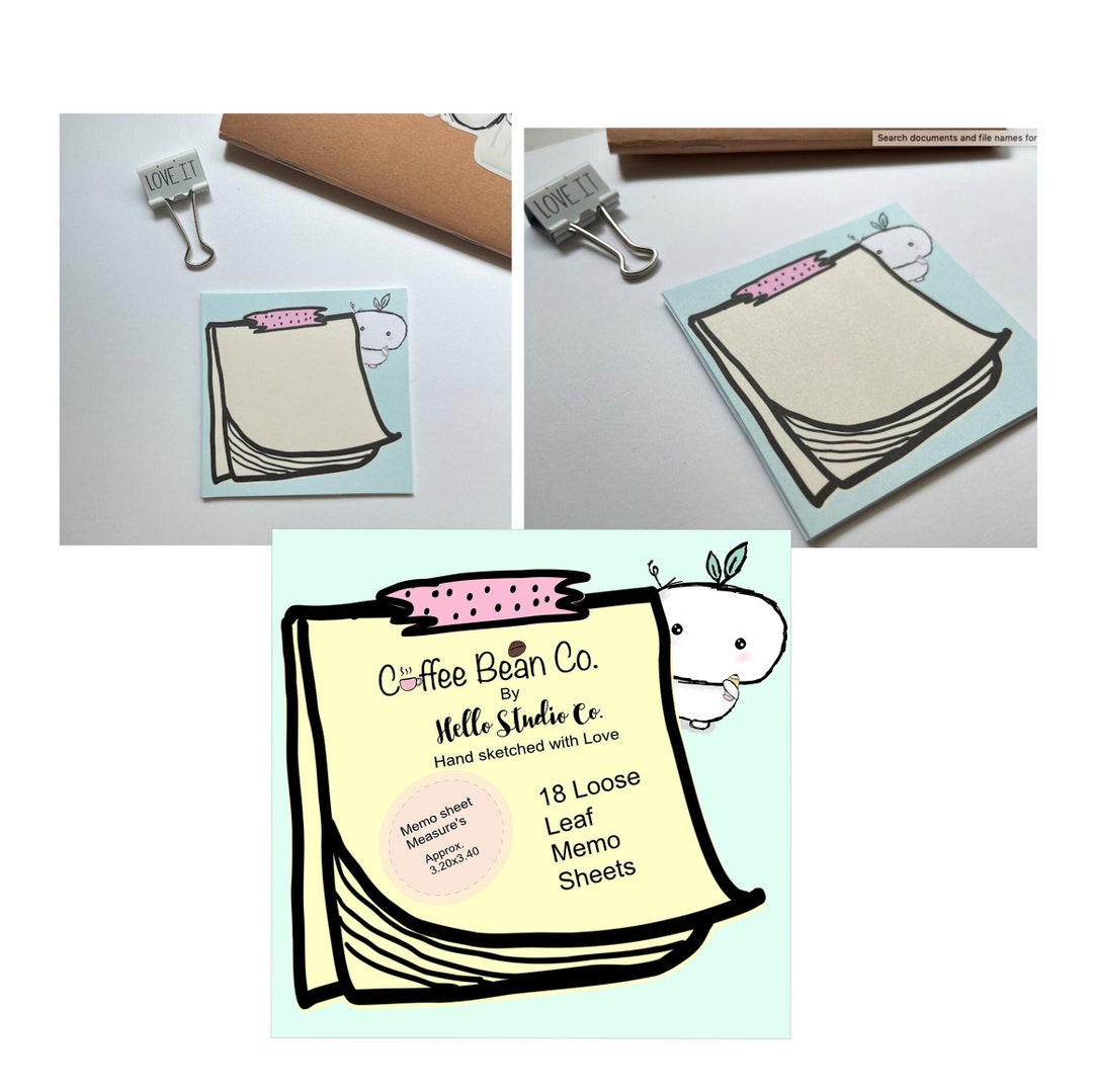Note Papermemo Sheets 18 Loose Leaf Memo Sheets Aesthetic Note Paper Coffee Bean Yellow Memo - Etsy