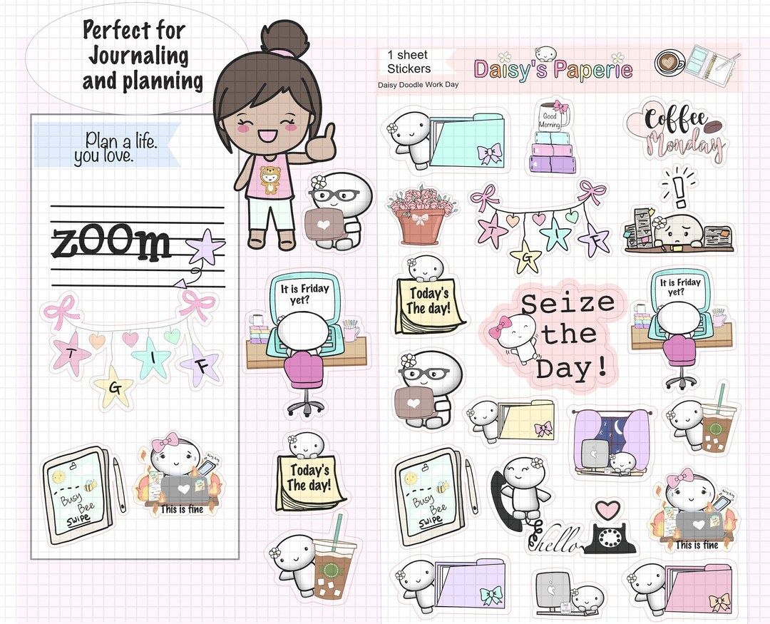 Planner Stickers Journaling Stickers Aesthetic Stickers Emoti Stickers ...