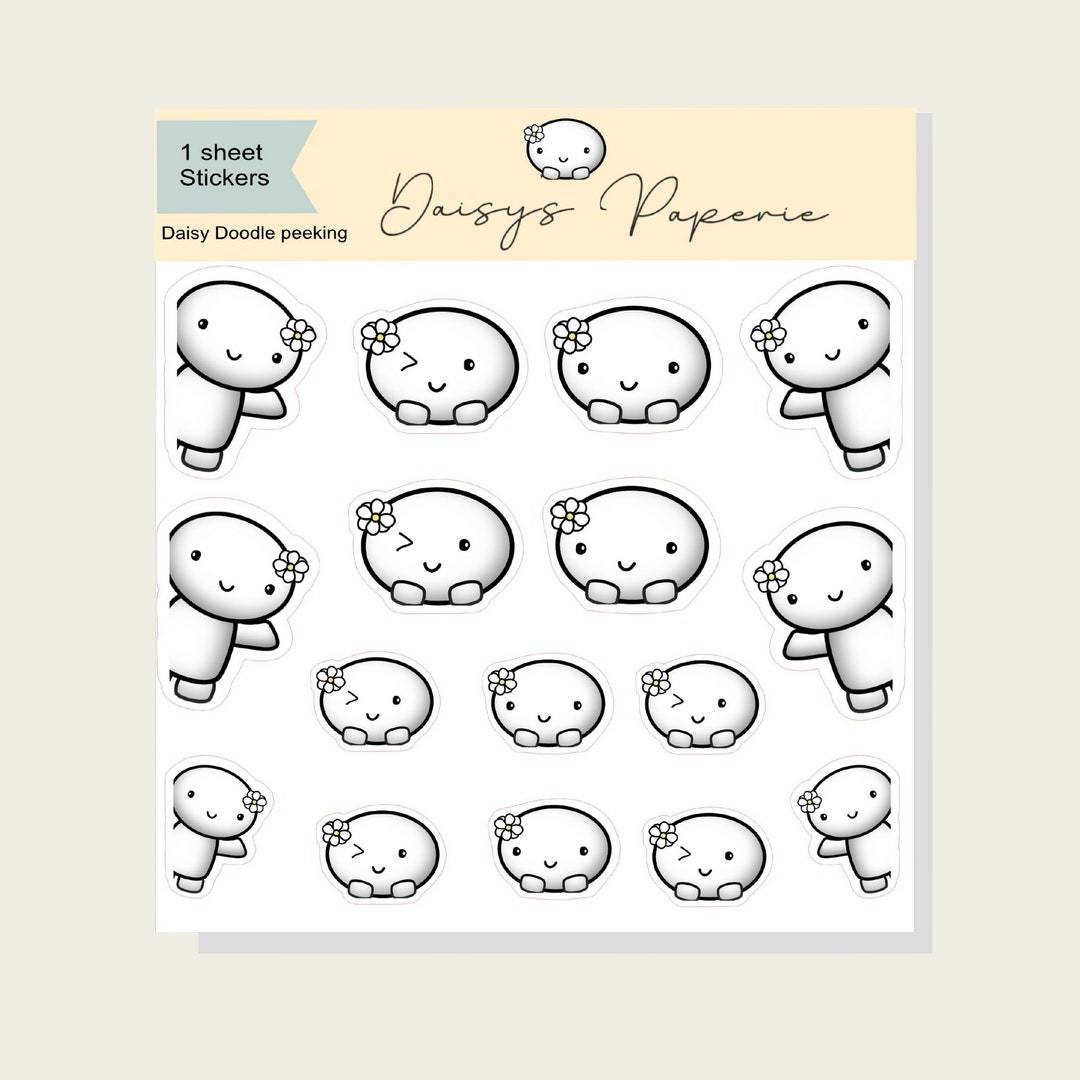Sticker Sheet- Emoti Daisy Doodle Planner and Bullet Journal Stickers ...