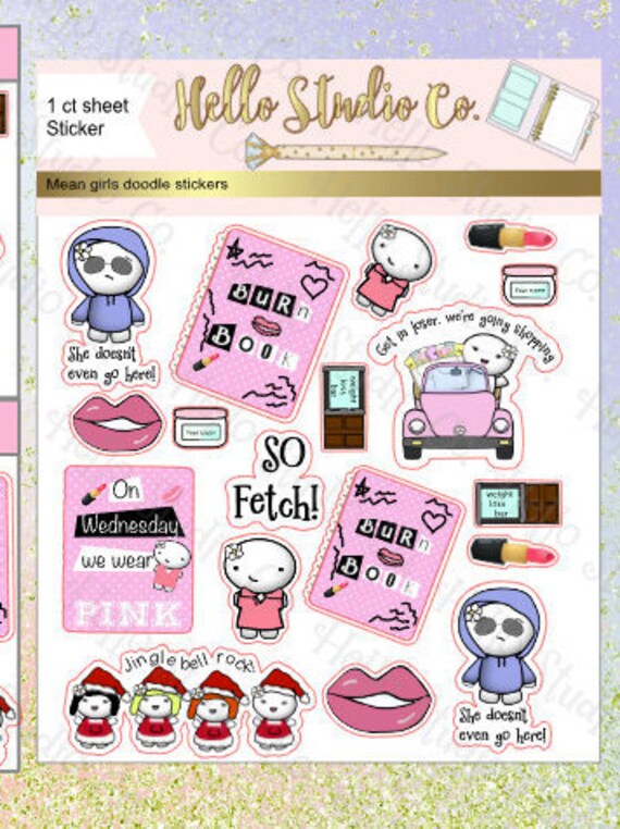 Stickers Stickers, Labels & Tags Paper Planner Girl Doodle Sticker ...