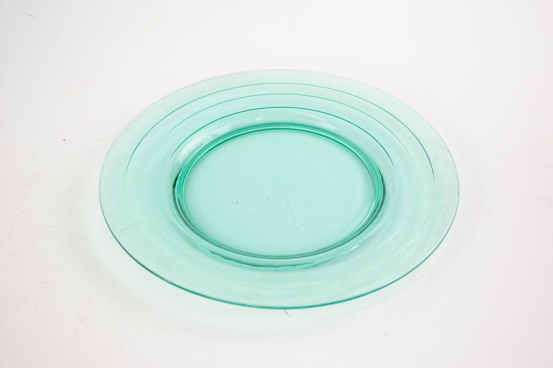 20th Century Sea Green Glass Dinner Plate - Etsy