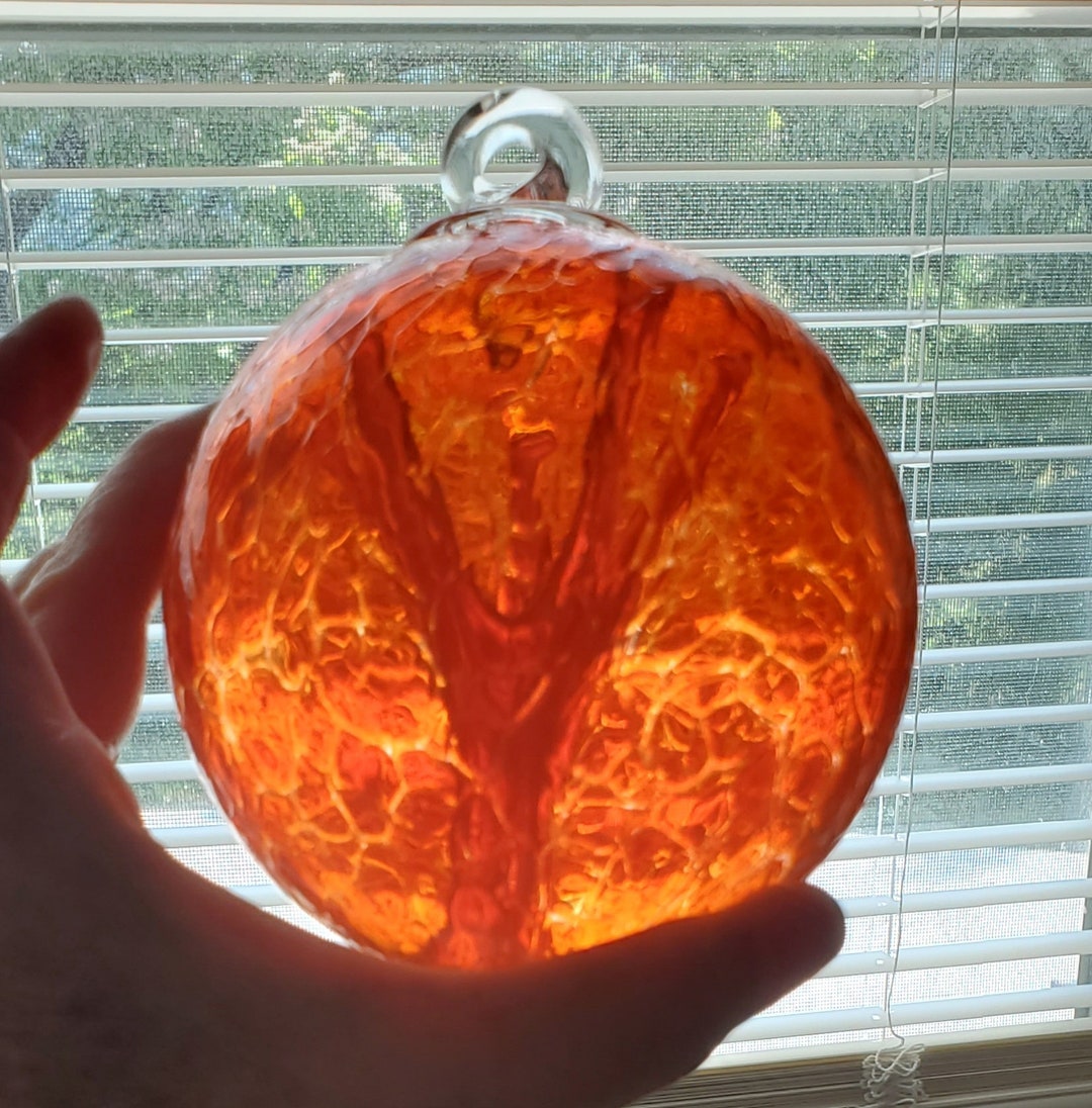 4-5" Witch Ball/spirit Ball "orange Citrus" - Etsy
