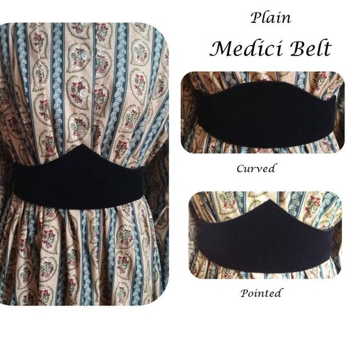 Plain Black Velvet Medici Belt Pointed OR Curved - Etsy