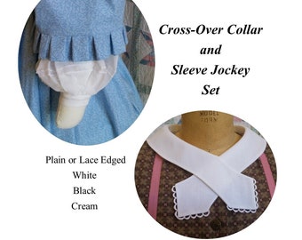 White Cotton Crossover Collar and Cuff Set 19th Century | Etsy