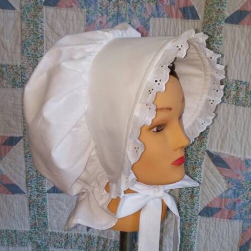 Prairie Bonnet Cloth Bonnet Poke Bonnet Adult Size 19th - Etsy