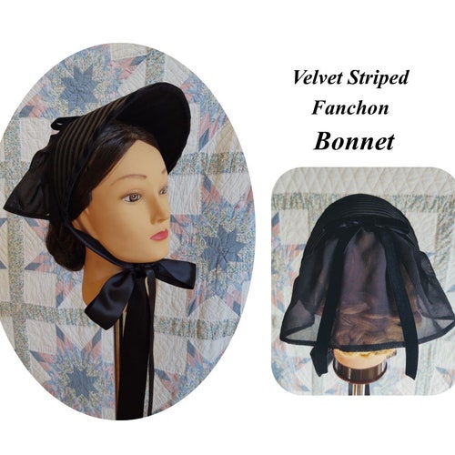 Brocade Fanchon Mourning Bonnet Dinner Bonnet Empire - Etsy