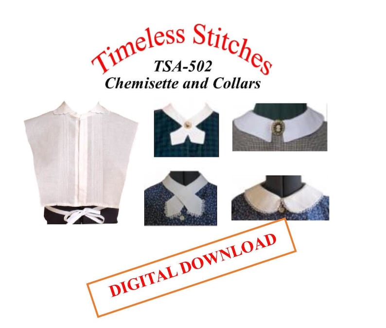 Chemisettes and Collars /19th Century Pattern/ Timeless Stitches Sewing ...