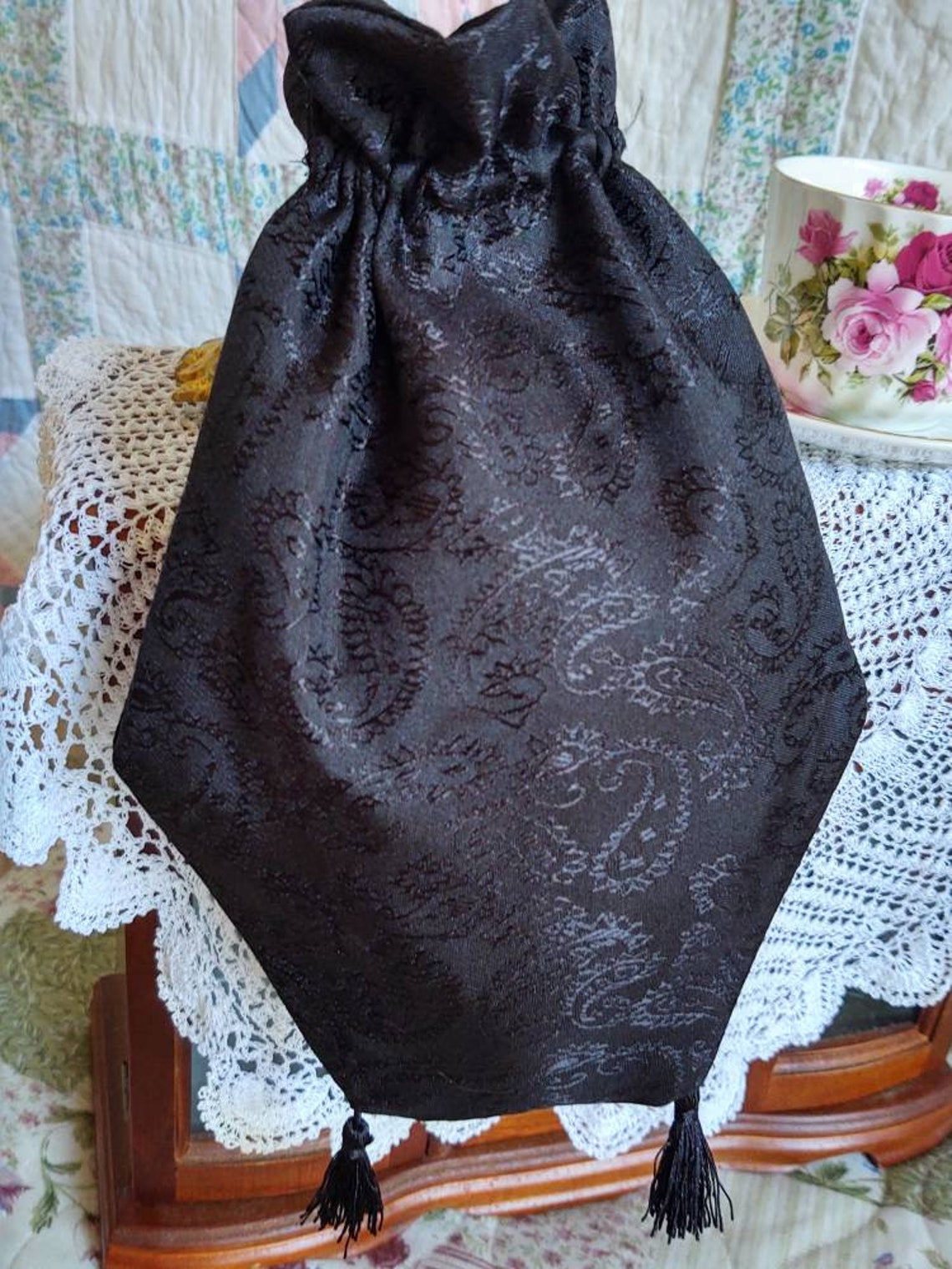 Reticule Drawstring Bag, 19th Century Victorian Purse, Evening, Civil ...