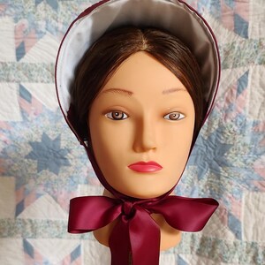 Wine Fanchon Bonnet, Choice of Embellishment, Dinner Bonnet - Empire ...