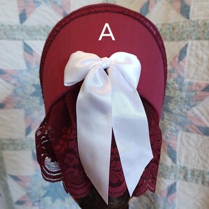 Wine Fanchon Bonnet, Choice of Embellishment, Dinner Bonnet - Empire ...