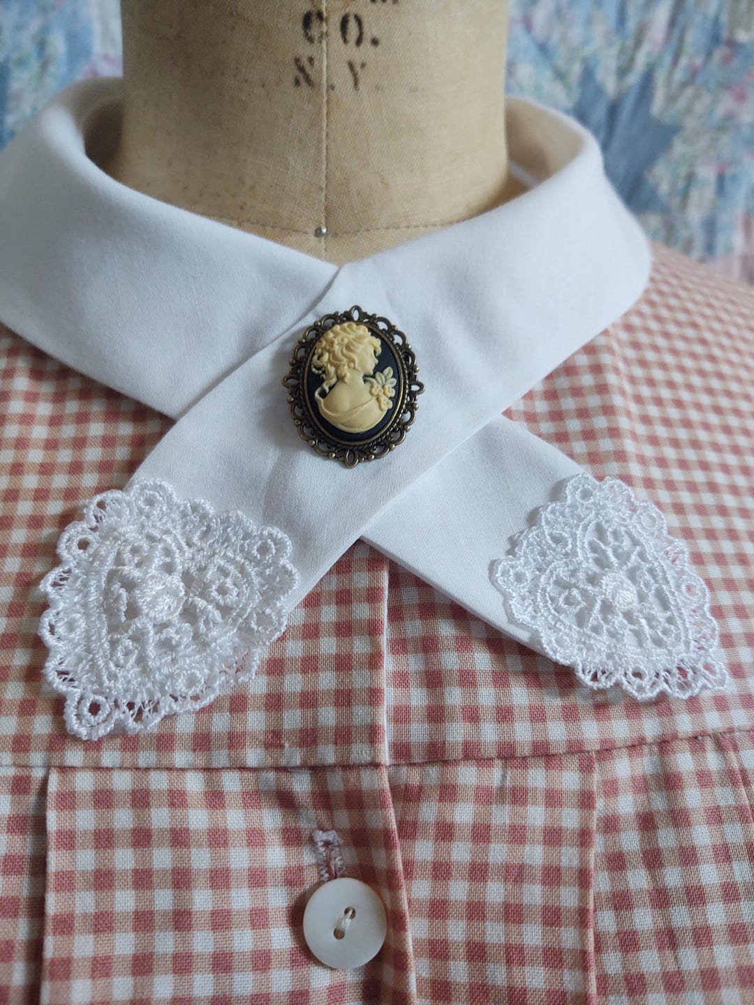 White Cotton Crossover Collar - Etsy