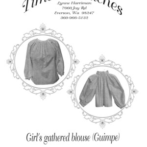 Girl's Guimpe/19 Th Century Girls Blouse/ Timeless Stitches Sewing ...