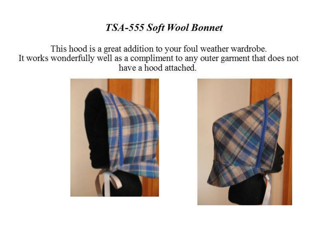 Soft Wool Bonnet hood /19th Century Headwear Pattern/ | Etsy