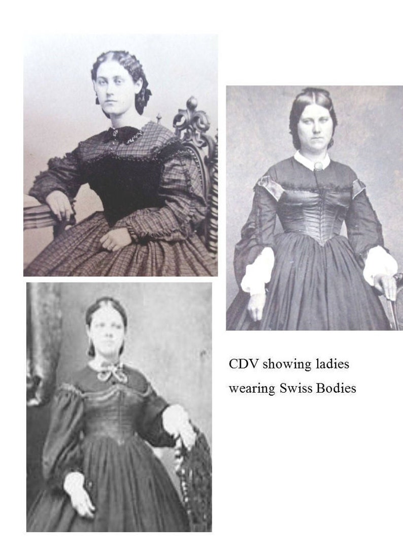 Swiss Body /mid 19th Century/ Civil War Era Bodice Pattern/ - Etsy
