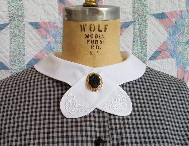 White Cotton Crossover Collar | Etsy