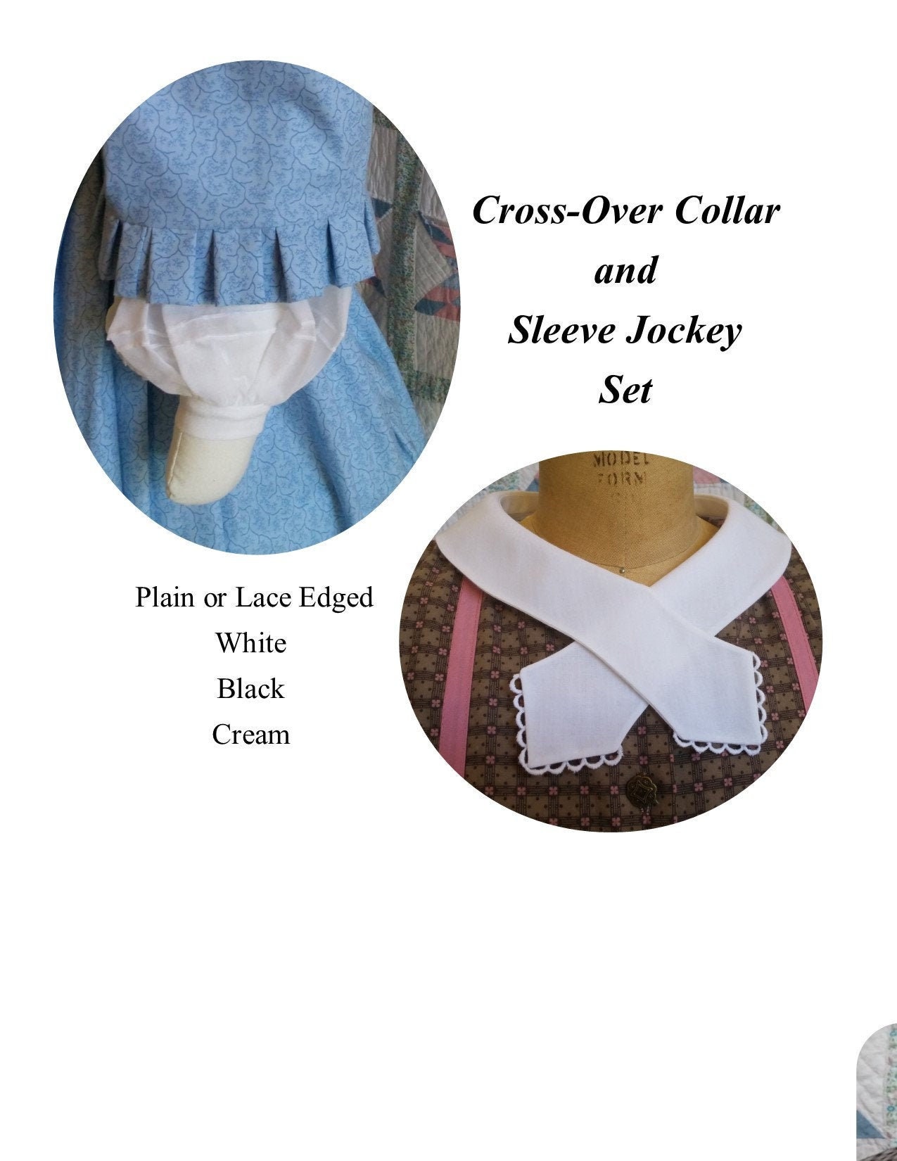 Cotton Cross-over Collar and Sleeve Jockey Undersleeve | Etsy