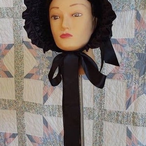 Mourning Bonnet - Drawn Bonnet - Capote Bonnet - Drawn Poke Bonnet ...