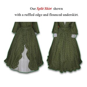 Split Skirt With Ruffled Underskirt / 19th Century Skirt Pattern ...