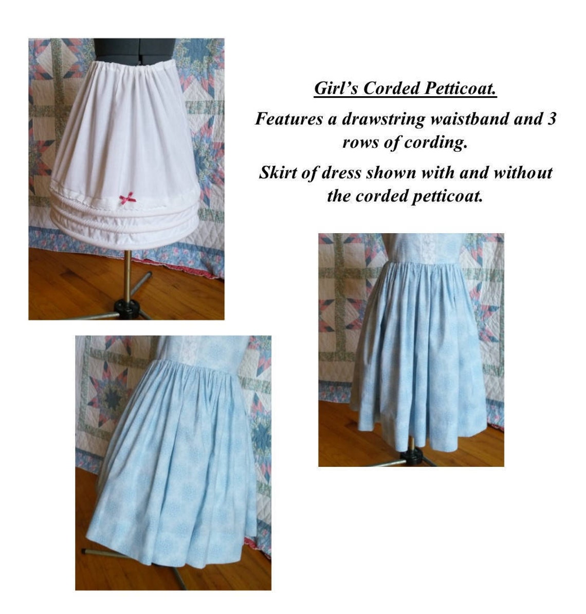 Corded Petticoat Pattern for Girls, Teens and Adults/ 19th Century ...