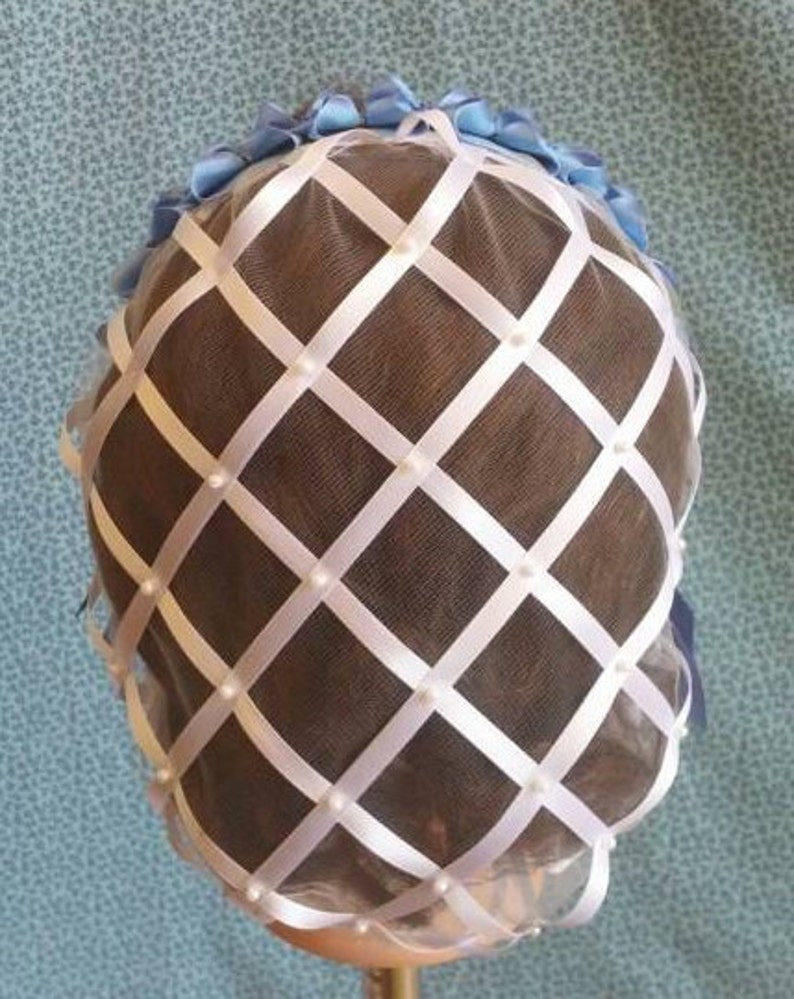 White Ribbon Hairnet With Choice of 2 Styles of Variegated - Etsy