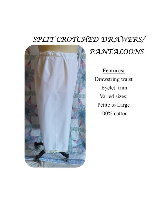 Split Crotch Drawers / Pantaloons Historical Regular Sizes - Etsy