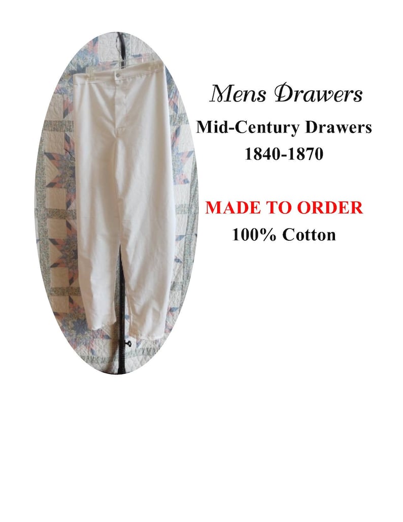 Men's Drawers 19th Century Drawers Civilian Military - Etsy
