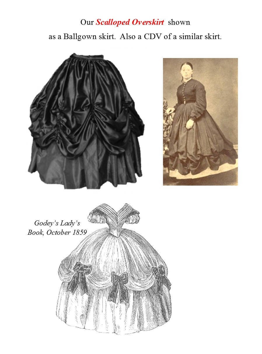 Scalloped Over Skirt / 19th Century Over Skirt Pattern/ - Etsy