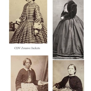 Zouave Jacket /mid- 19th Century/ Civil War Era Bodice Pattern ...