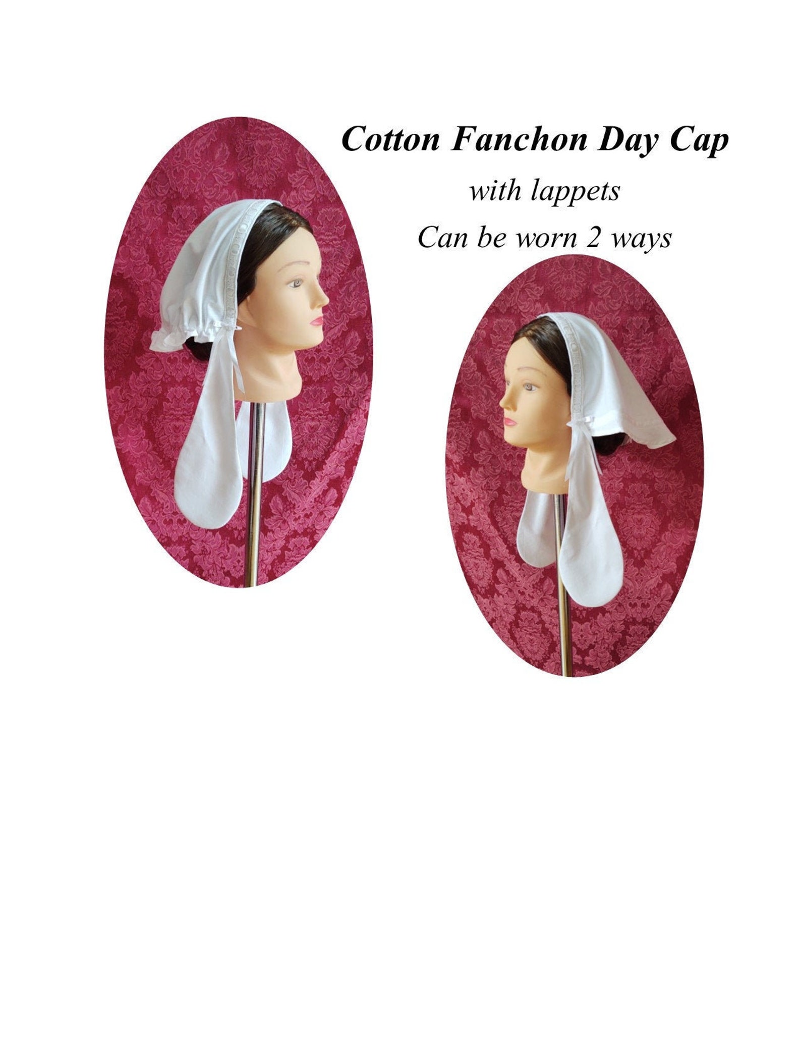Cotton Fanchon Styled Day Cap With Lappets - Daycap - Fanchon ...