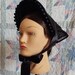 Brocade Fanchon Mourning Bonnet - Dinner Bonnet - Empire Bonnet ...
