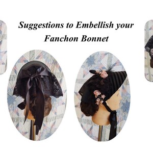 Brocade Fanchon Mourning Bonnet - Dinner Bonnet - Empire Bonnet ...