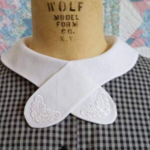 White Cotton Crossover Collar - Etsy