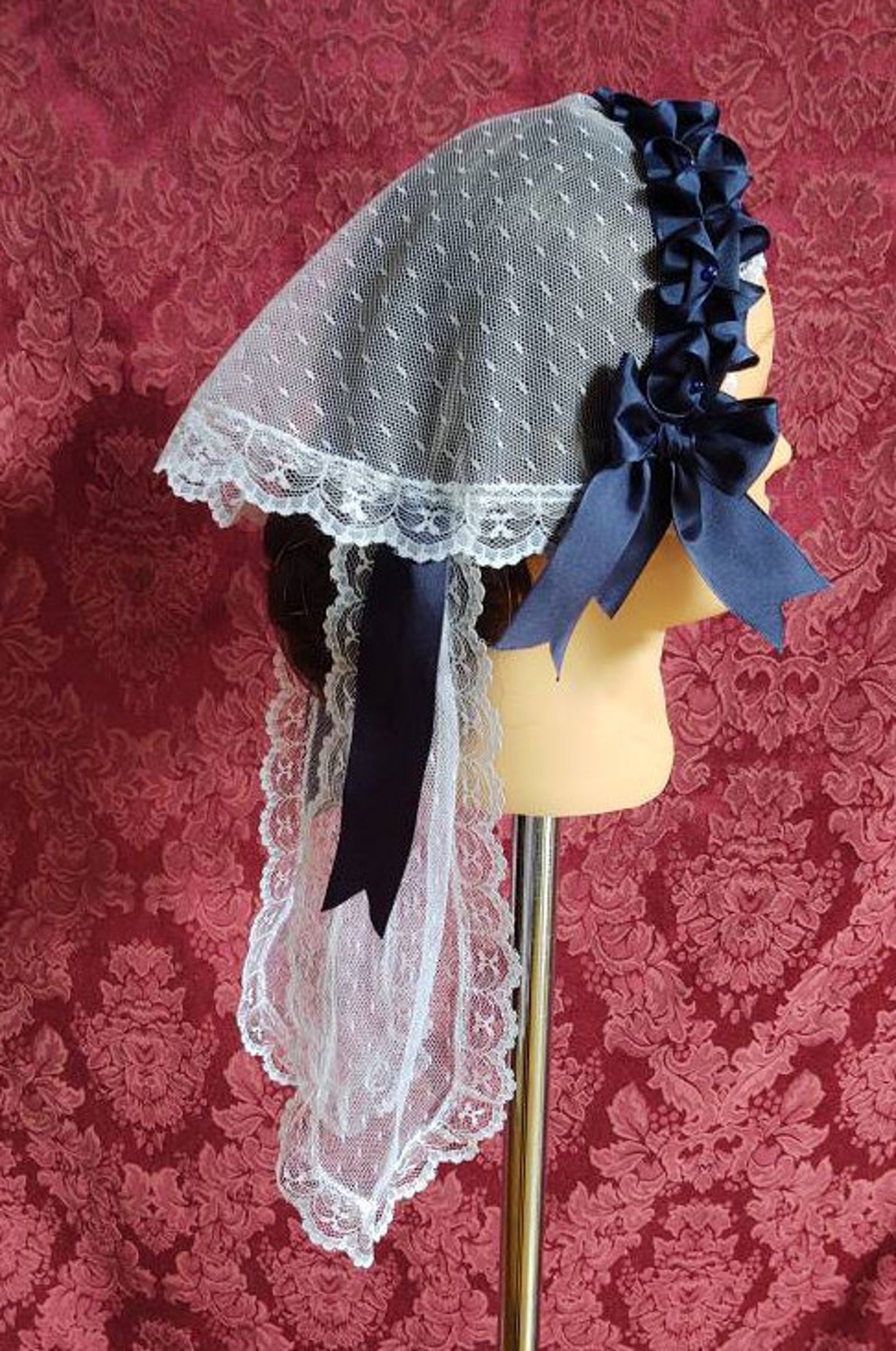 Lace Fanchon Styled Day Cap With Lappets - Daycap - Fanchon ...
