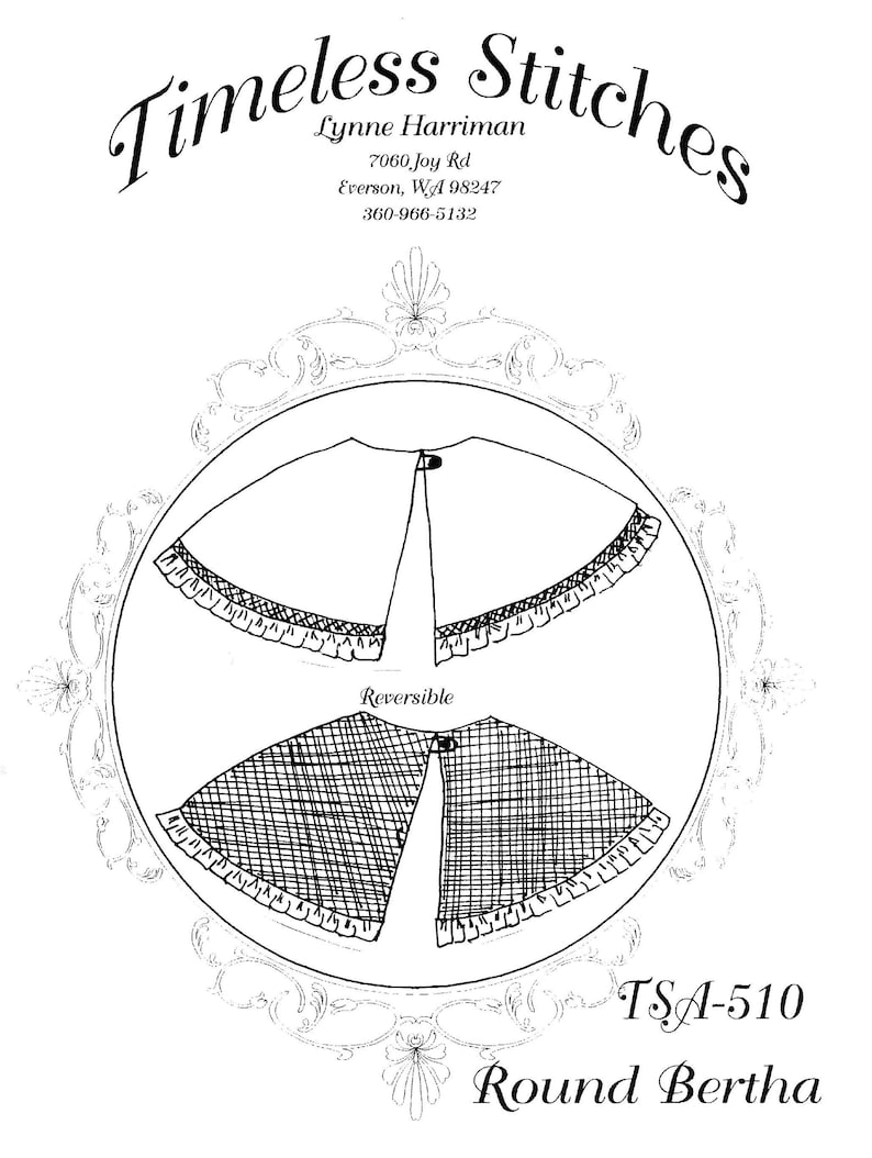Round Bertha / 19th Century Pattern/ Timeless Stitches Sewing - Etsy