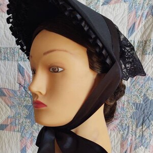 Grosgrain Taffetta Fanchon Mourning Bonnet Dinner Bonnet | Etsy