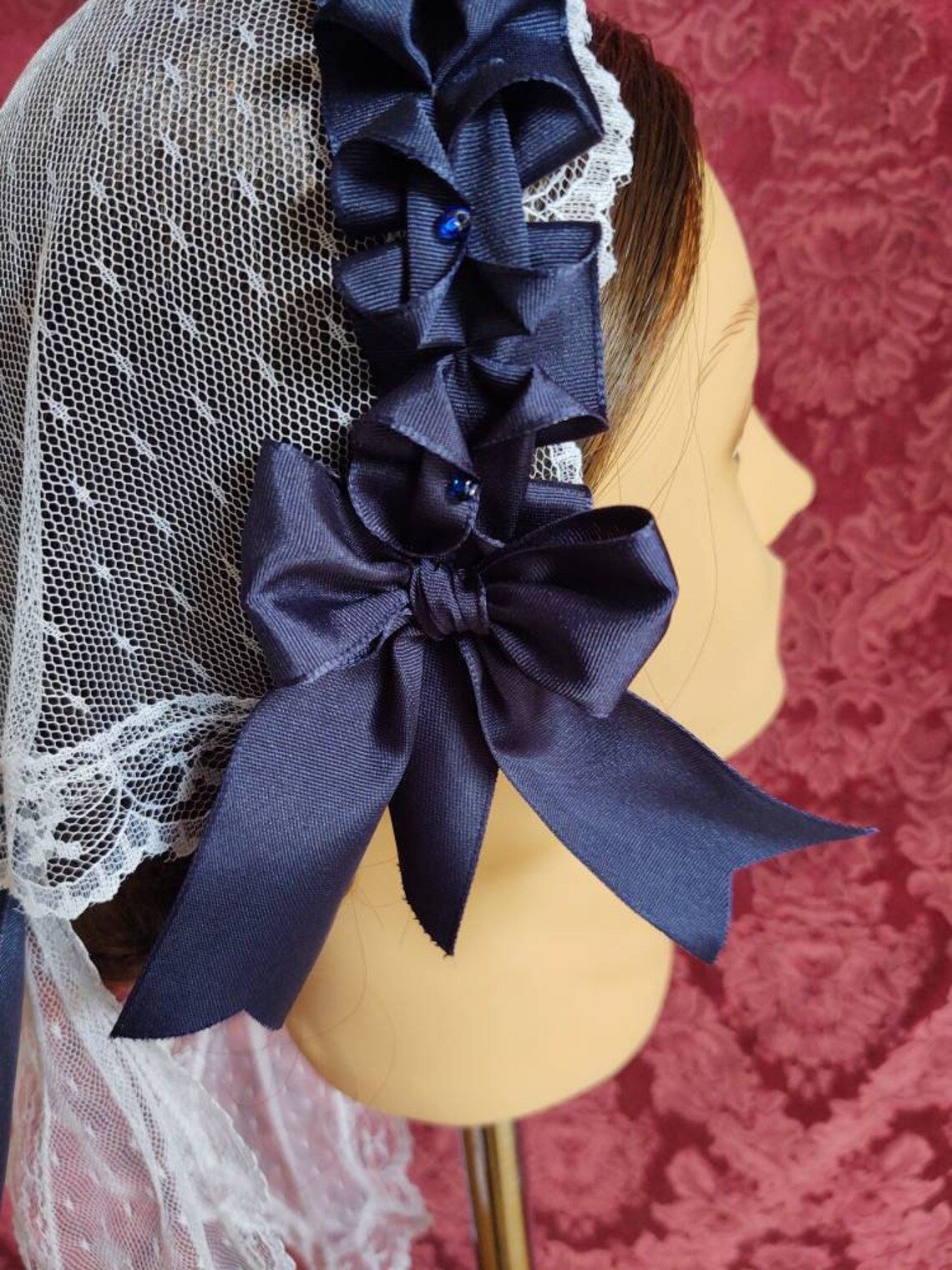 Lace Fanchon Styled Day Cap With Lappets - Daycap - Fanchon ...