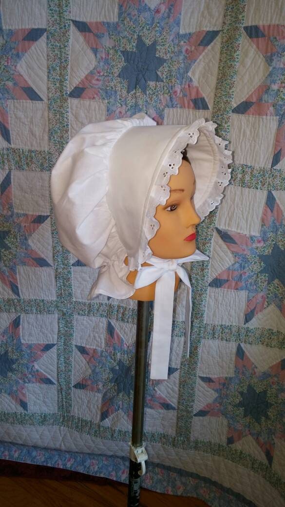 Prairie Bonnet Cloth Bonnet Poke Bonnet Adult Size 19th | Etsy