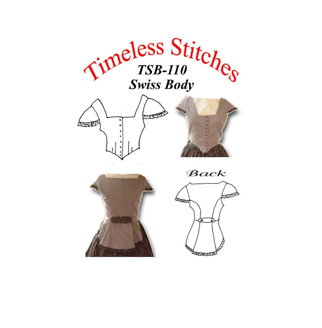 Swiss Body /mid- 19th Century/ Civil War Era Bodice Pattern/ Timeless ...