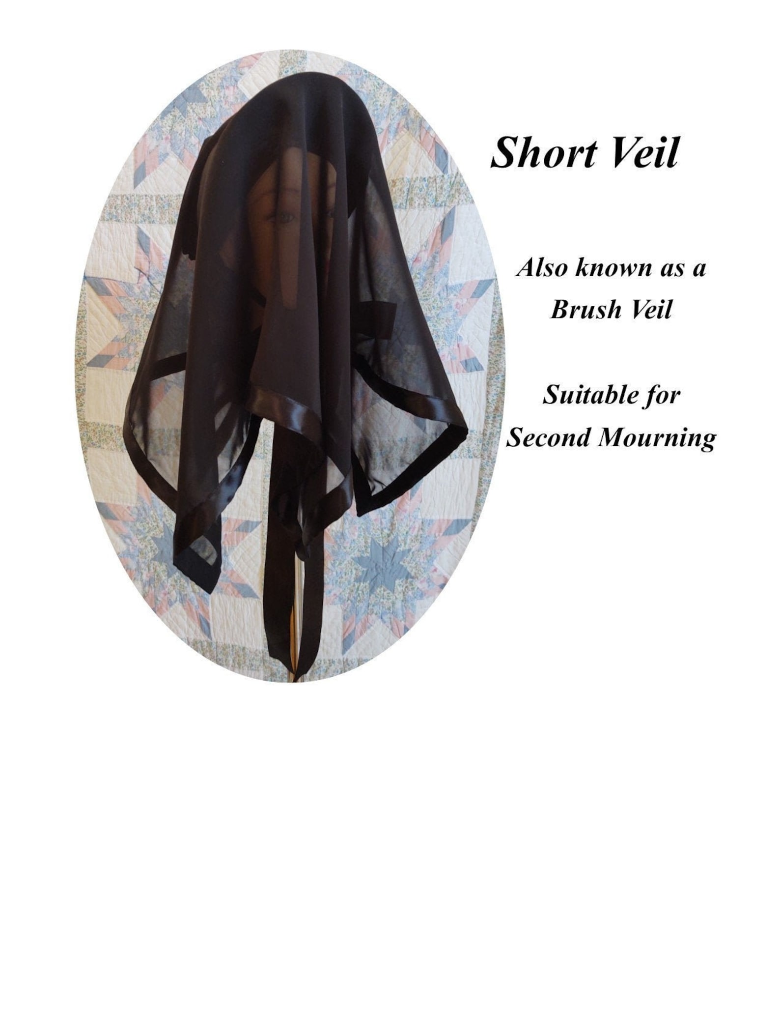 Short Mourning Veil Weeping Veil Brush Veil Widows Weeds | Etsy