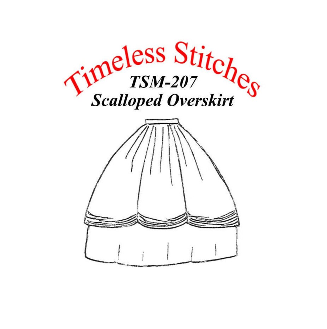 Scalloped Over Skirt / 19th Century Over Skirt Pattern/ Timeless ...