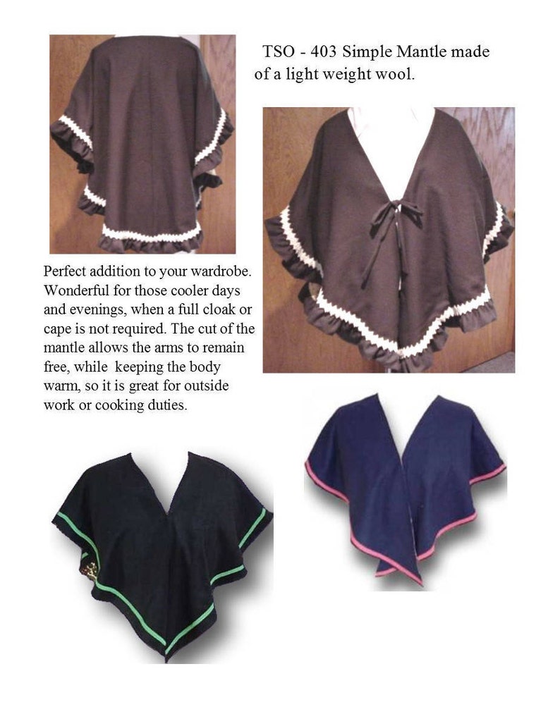 Simple Mantle/19th Century Mantle Cape Capelet Pattern/ | Etsy