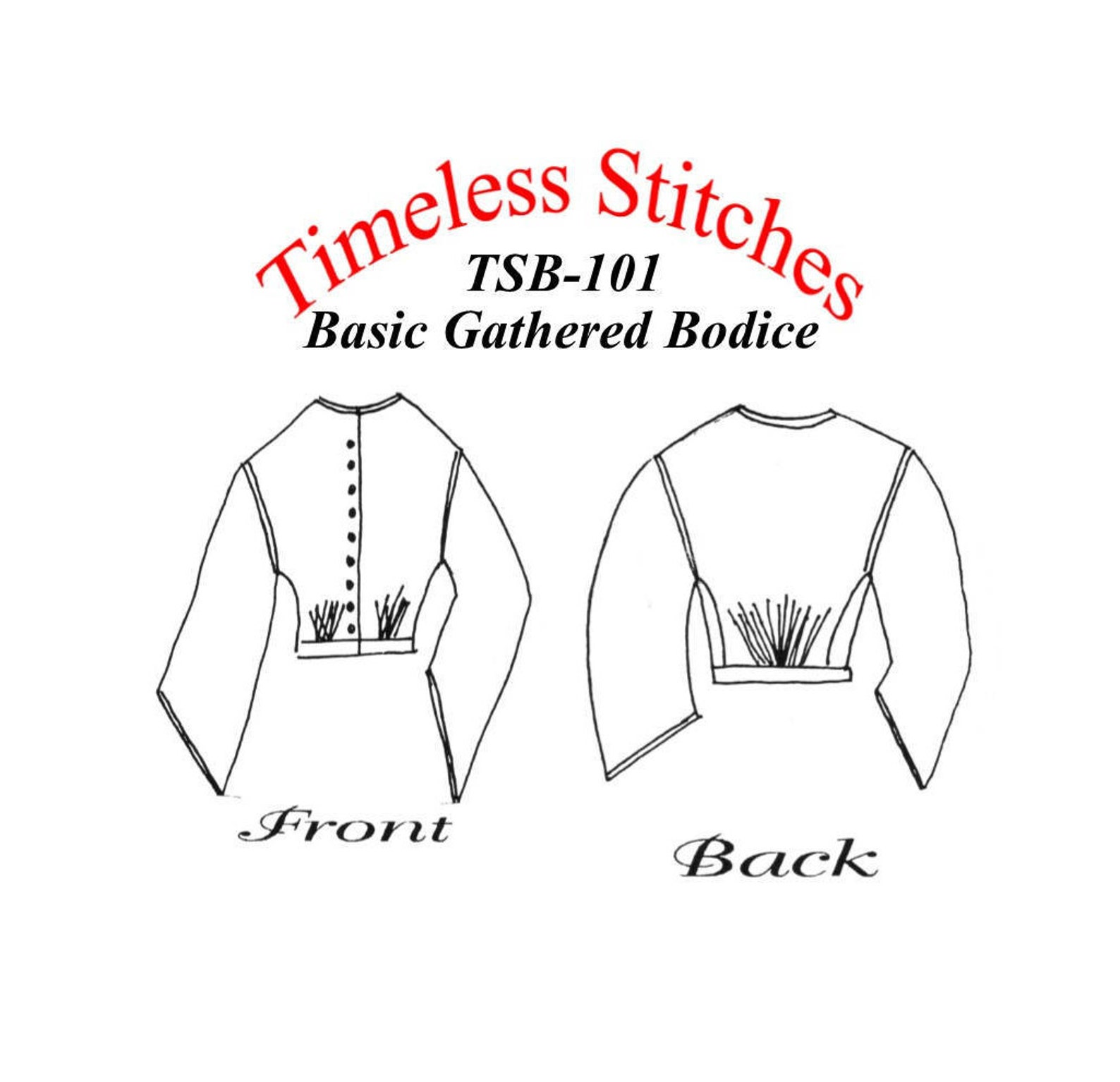 Basic Gathered Bodice /mid- 19th Century/ Civil War Era Bodice Pattern ...