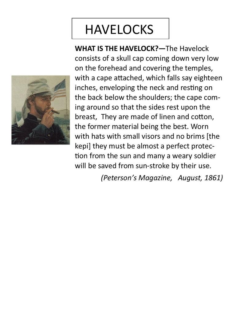 Tarred Havelock - Civil War Era Havelock - Rain Protection - Etsy
