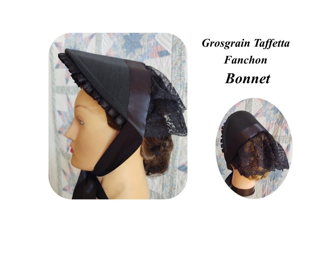 Grosgrain Taffetta Fanchon Mourning Bonnet Dinner Bonnet - Etsy