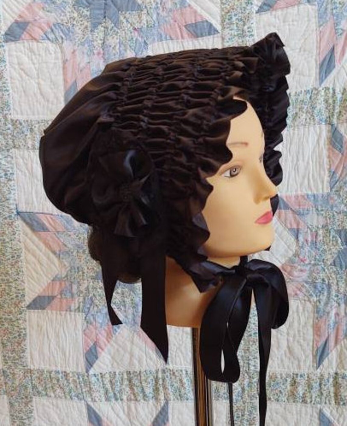 Mourning Bonnet Drawn Bonnet Capote Bonnet Drawn Poke | Etsy